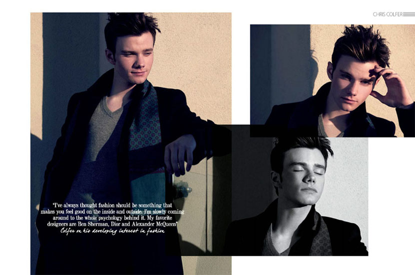 Glee Star Chris Colfer Appears in August Man – The Fashionisto