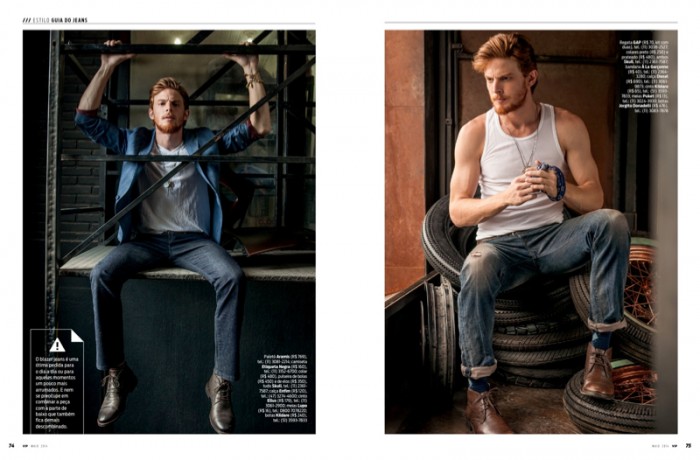 Igor Medeiros Gets His Hands Dirty in Essential Denim Styles for VIP Magazine – The Fashionisto