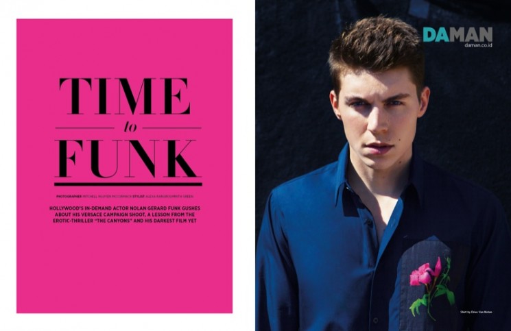 Nolan Gerard Funk for Da Man, Talks Versace Campaign – The Fashionisto
