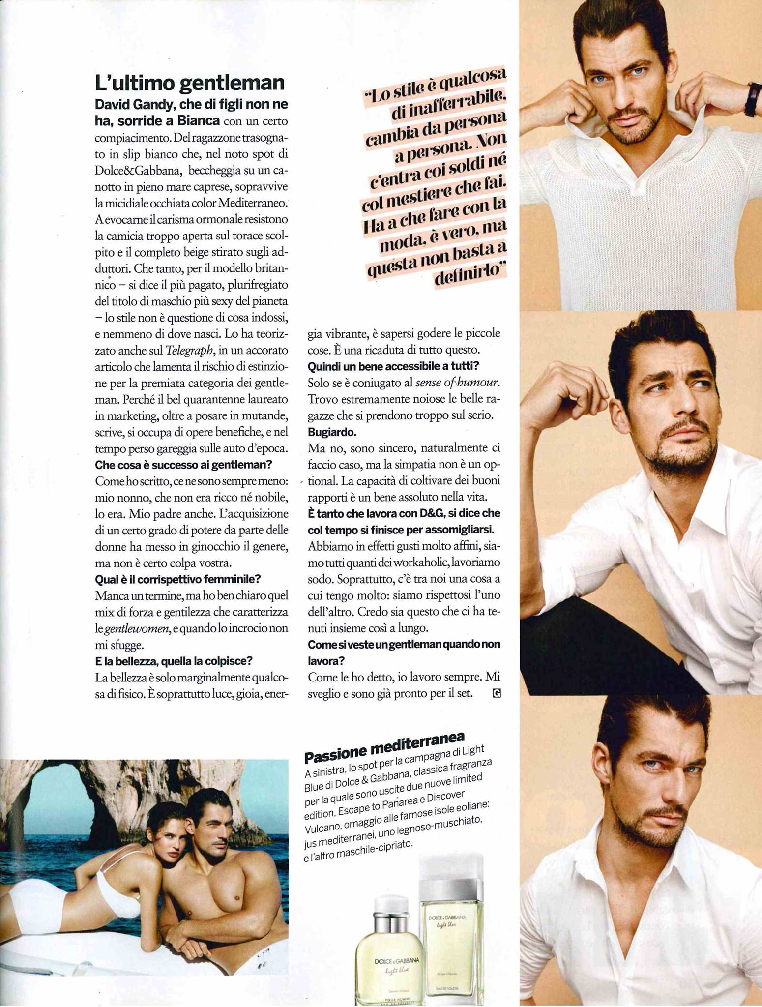 David Gandy Covers Gioia! in Dolce & Gabbana – The Fashionisto