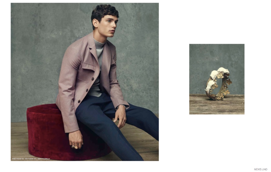 Arthur Gosse Models Fall Fashions Worthy of a Prince for Men's Uno ...
