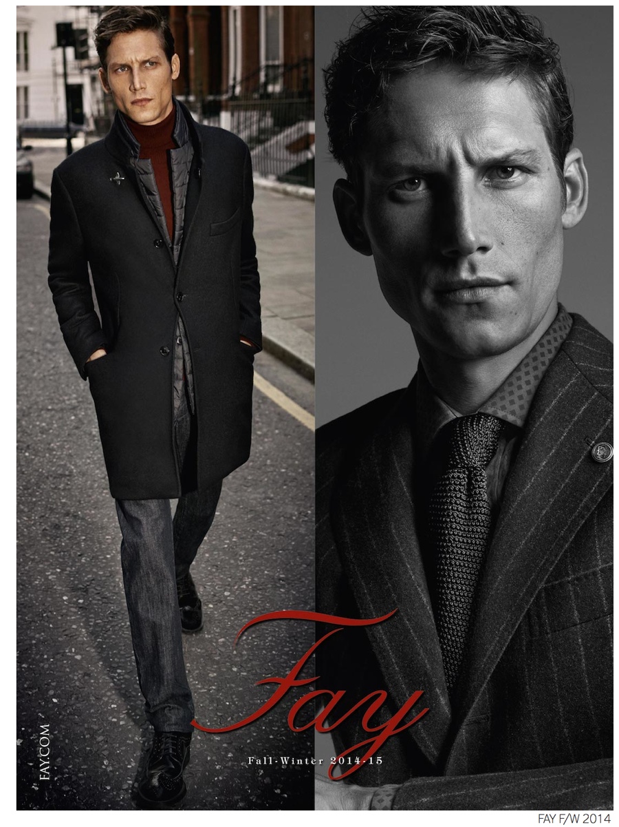 Roch Barbot Models Urban Smart Styles for Fay Fall/Winter 2014 Ad ...