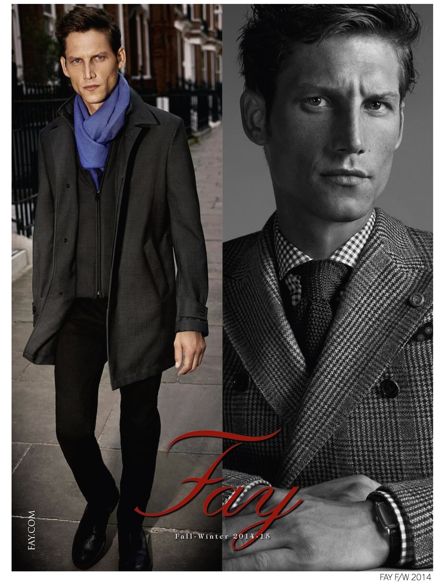 Roch Barbot Models Urban Smart Styles for Fay Fall/Winter 2014 Ad ...