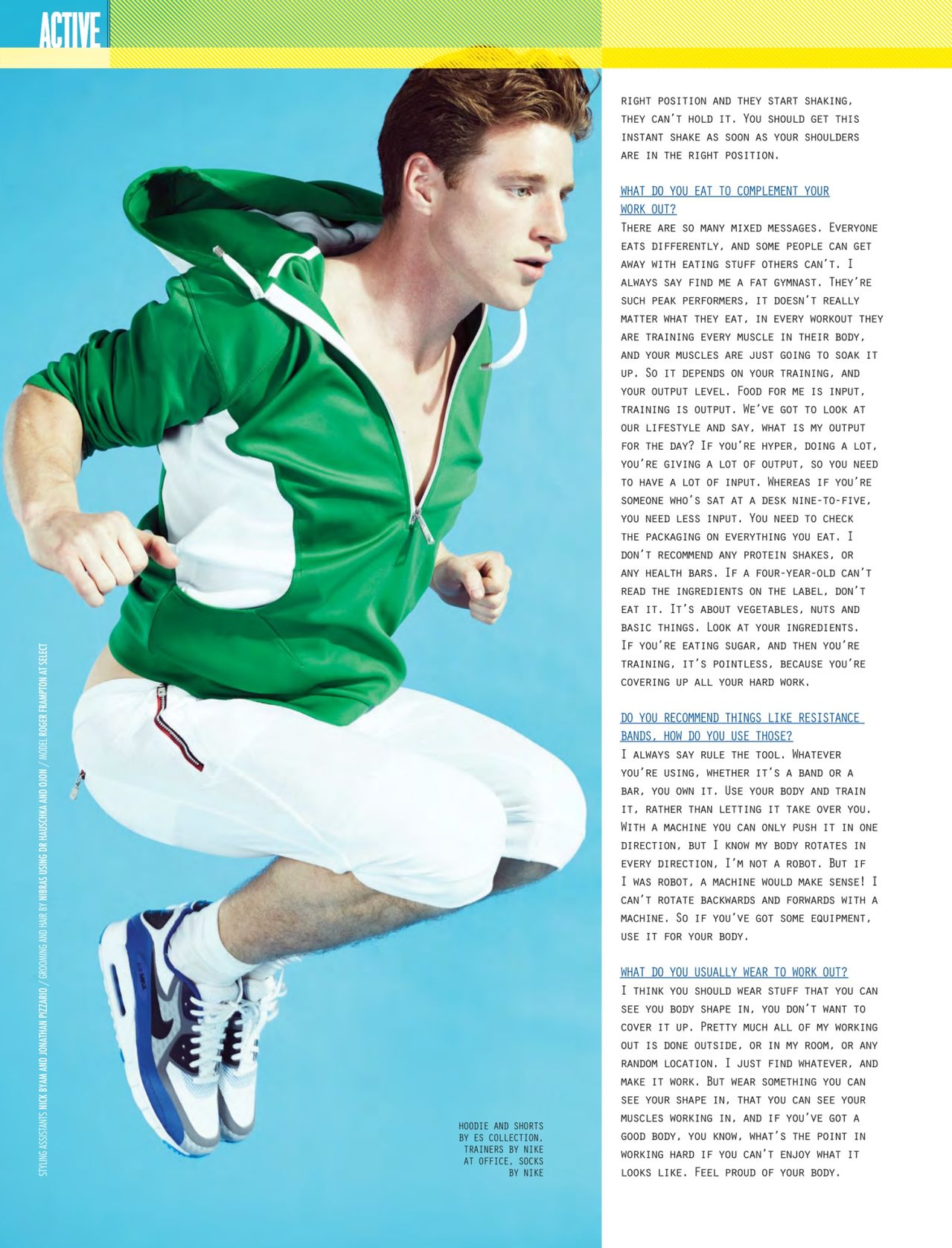 Roger Frampton Gets Active for Attitude August 2014 Issue – The Fashionisto