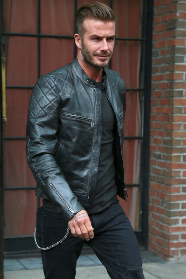 David Beckham Embraces Moto Style in Belstaff Leather Jacket – The ...