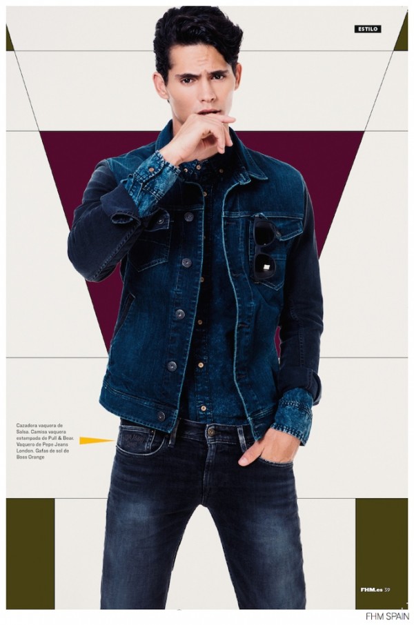 Francisco Peralta Models Casual Fall Denim Looks for FHM Spain ...