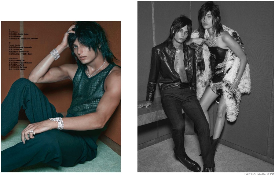 Kyle Mobus Channels Inner Rocker for Harper’s Bazaar China | The ...