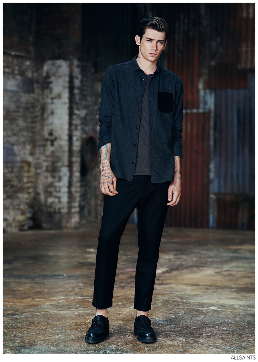 Cole Mohr Models Fall 2014 AllSaints Fashions | The Fashionisto