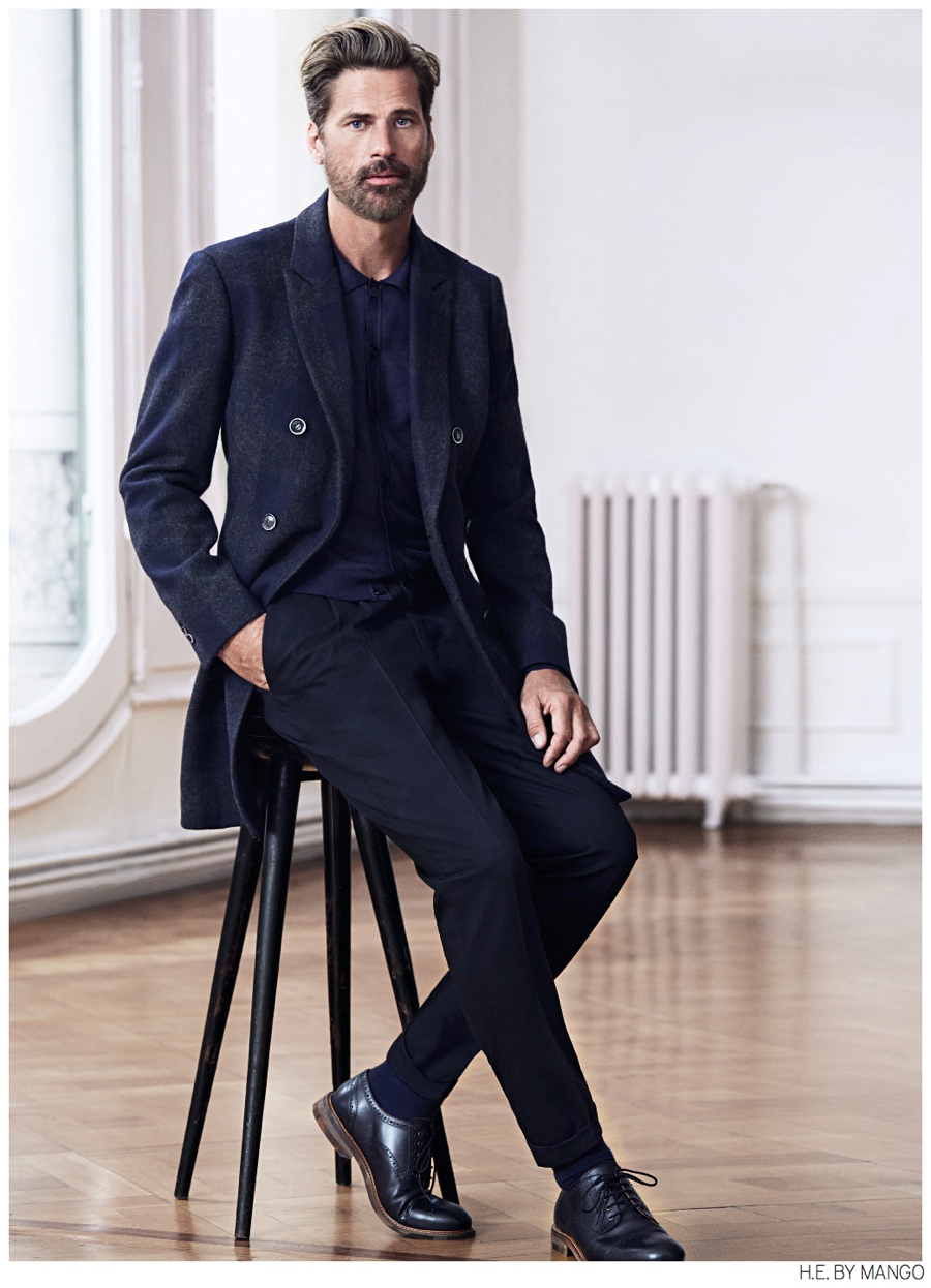 Mark Vanderloo Models Winter 2014 Suits + Sportswear for H.E. by Mango ...