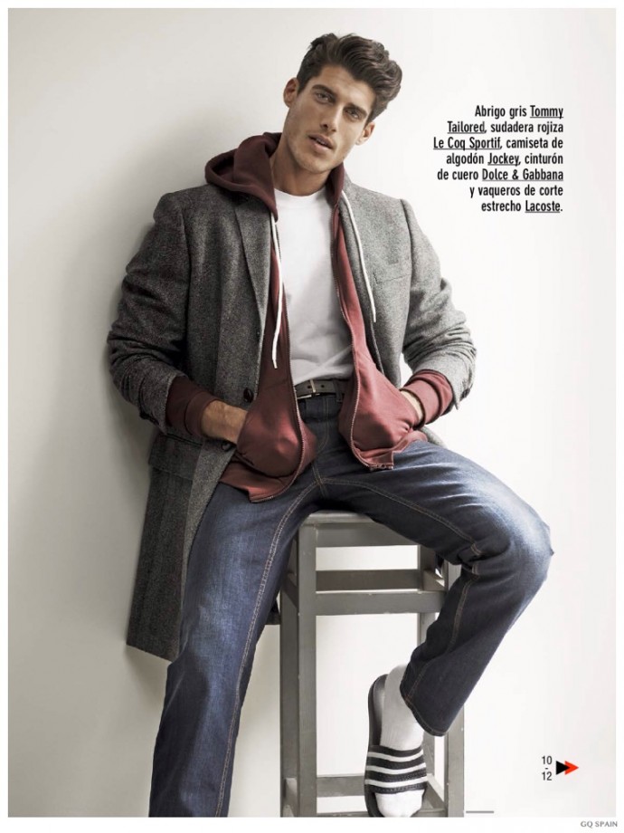 Oran Katan Models Joggers, Denim Jeans & Standout Coats for GQ España ...