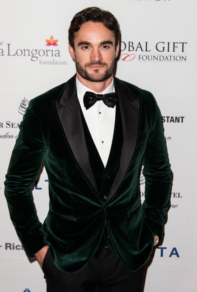 Thom Evans is Festive in Green Dolce & Gabbana Velvet Jacket for Global ...