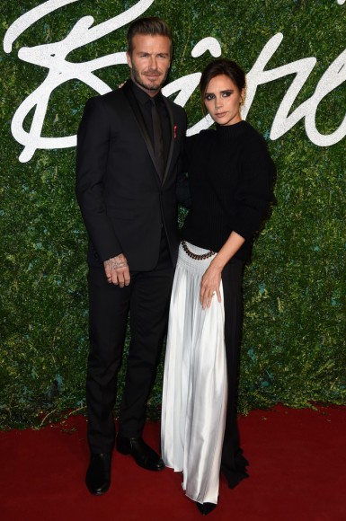 David Beckham Dressed in Black Dior Homme for British Fashion Awards ...