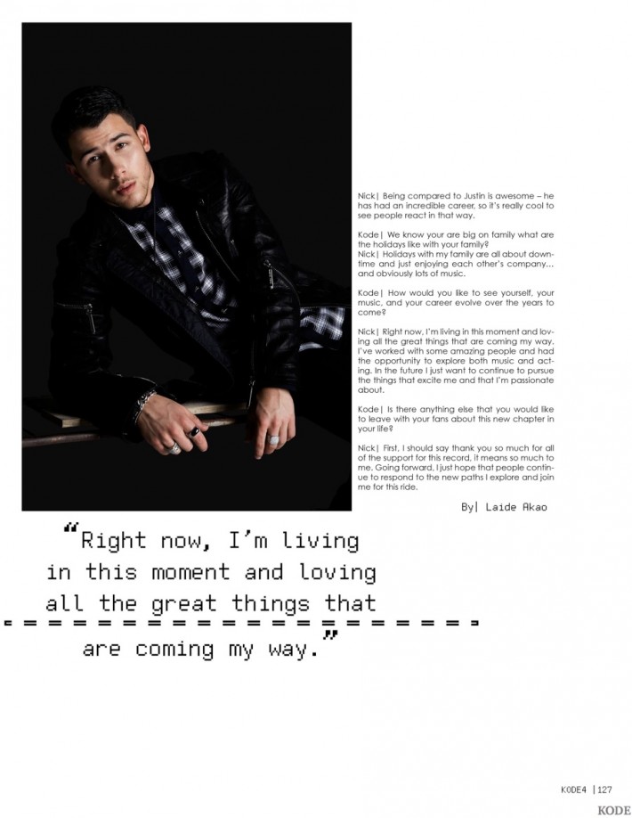 Nick Jonas Models Black Wardrobe for Kode Cover Shoot – Page 2 – The ...