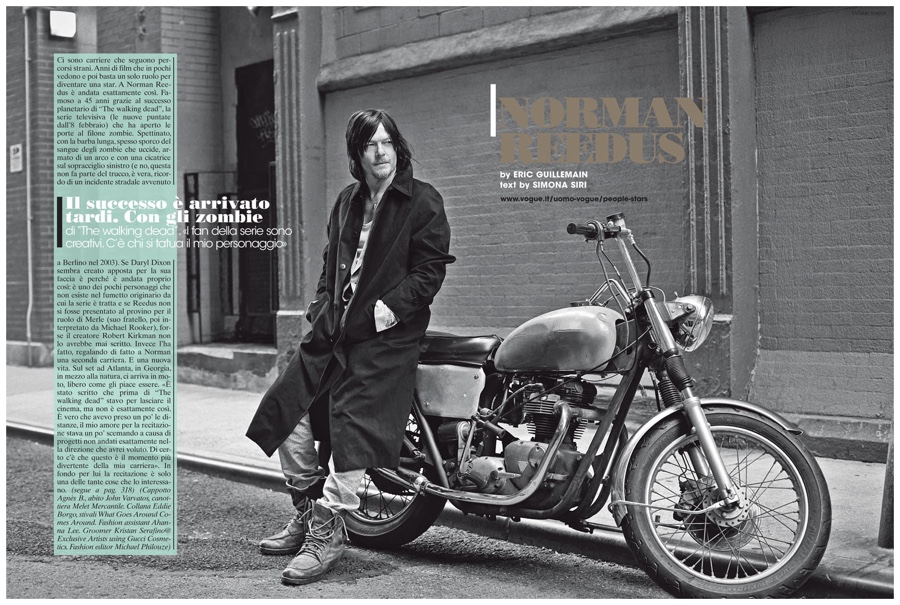 'The Walking Dead' Star Norman Reedus Poses for Black & White L'Uomo ...