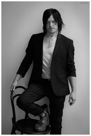 'The Walking Dead' Star Norman Reedus Poses for Black & White L'Uomo ...