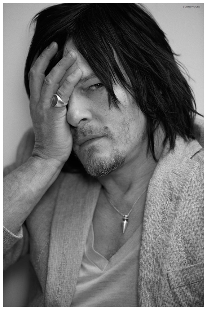 ‘The Walking Dead’ Star Norman Reedus Poses for Black & White L’Uomo ...