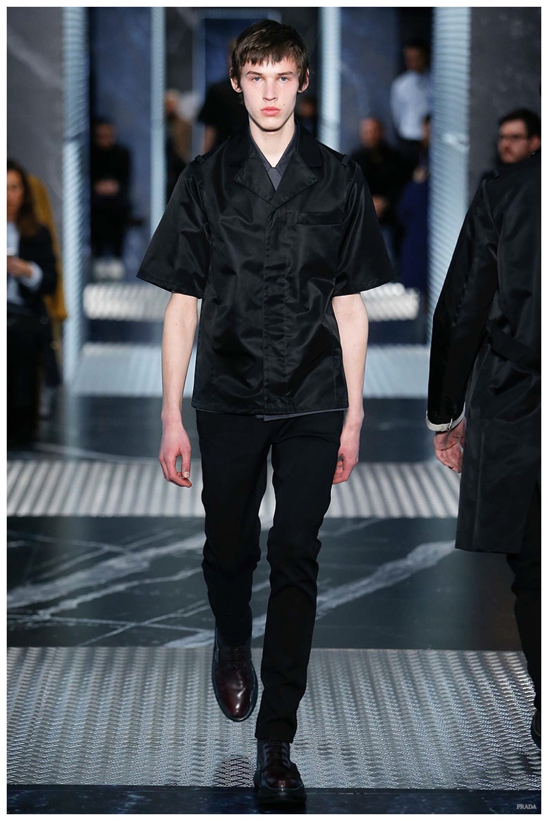 Prada Fall/Winter 2015 Menswear Collection: Black Minimalism – The ...