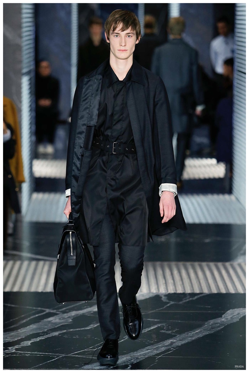 Prada Fall/Winter 2015 Menswear Collection: Black Minimalism – The ...