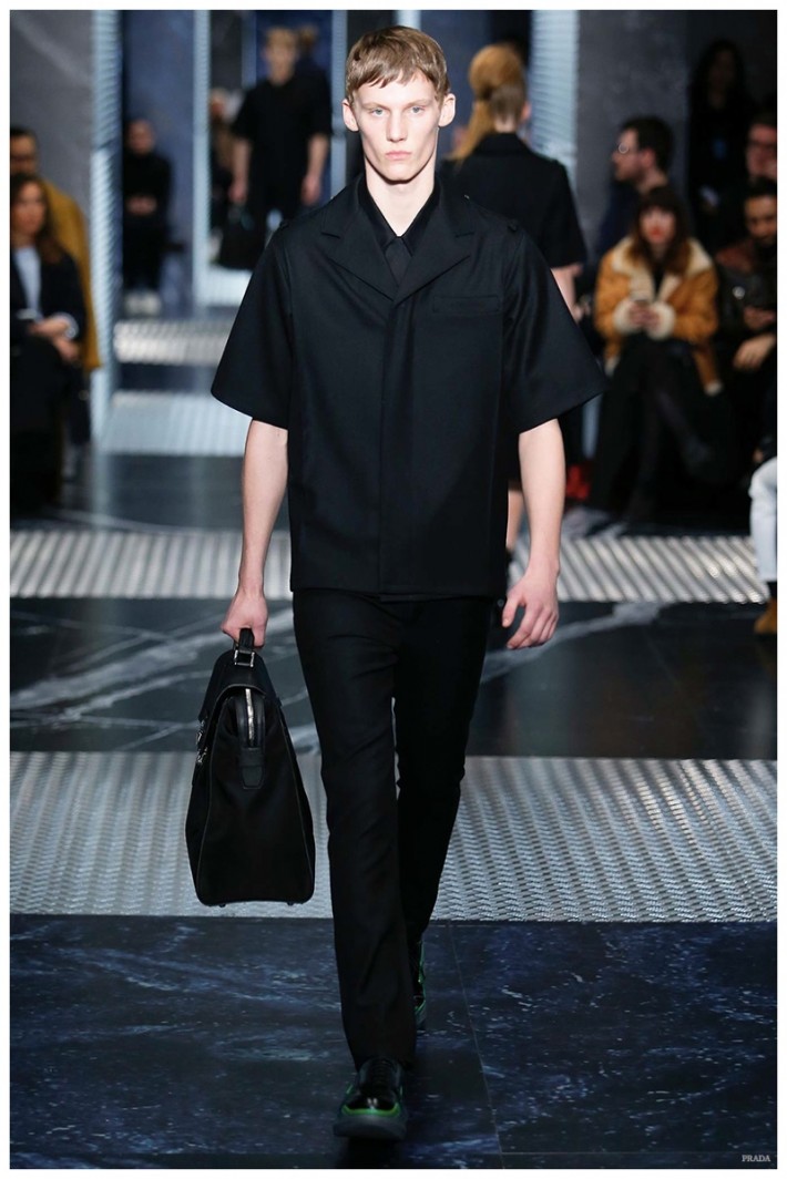 Prada Fall/Winter 2015 Menswear Collection: Black Minimalism – The ...