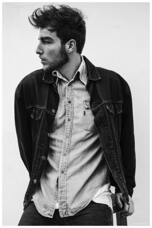 Alberto Rubio Sports Denim for Shoot by Alvaro Gracia – The Fashionisto