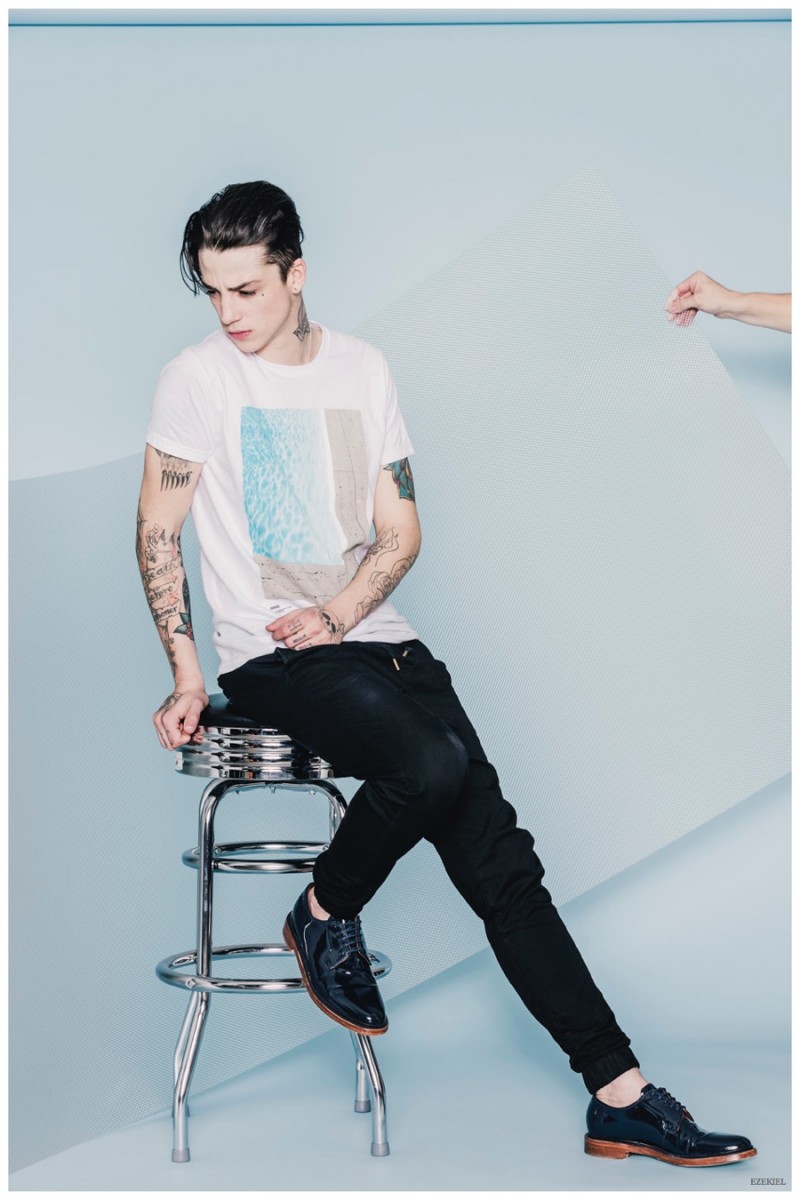 Ash Stymest Models Casual Fashions for Ezekiel Spring 2015 Collection ...