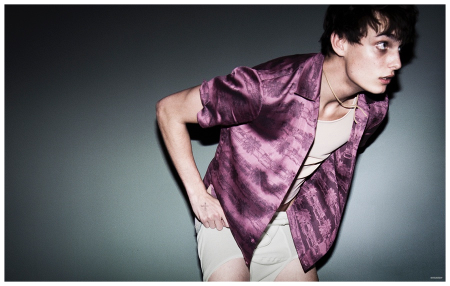 Kyle Mobus Models Designer Shirts for Interview Men’s Editorial Shoot ...