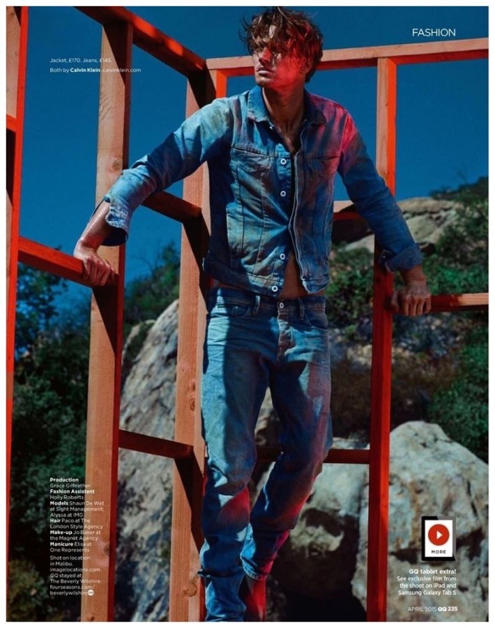 Shaun DeWet Models Spring Men's Denim for L'Officiel Hommes + British GQ