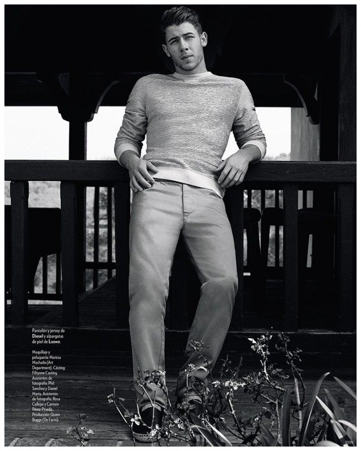 Nick Jonas Sports Casual + Tailored Styles for Icon 2015 Photo Shoot