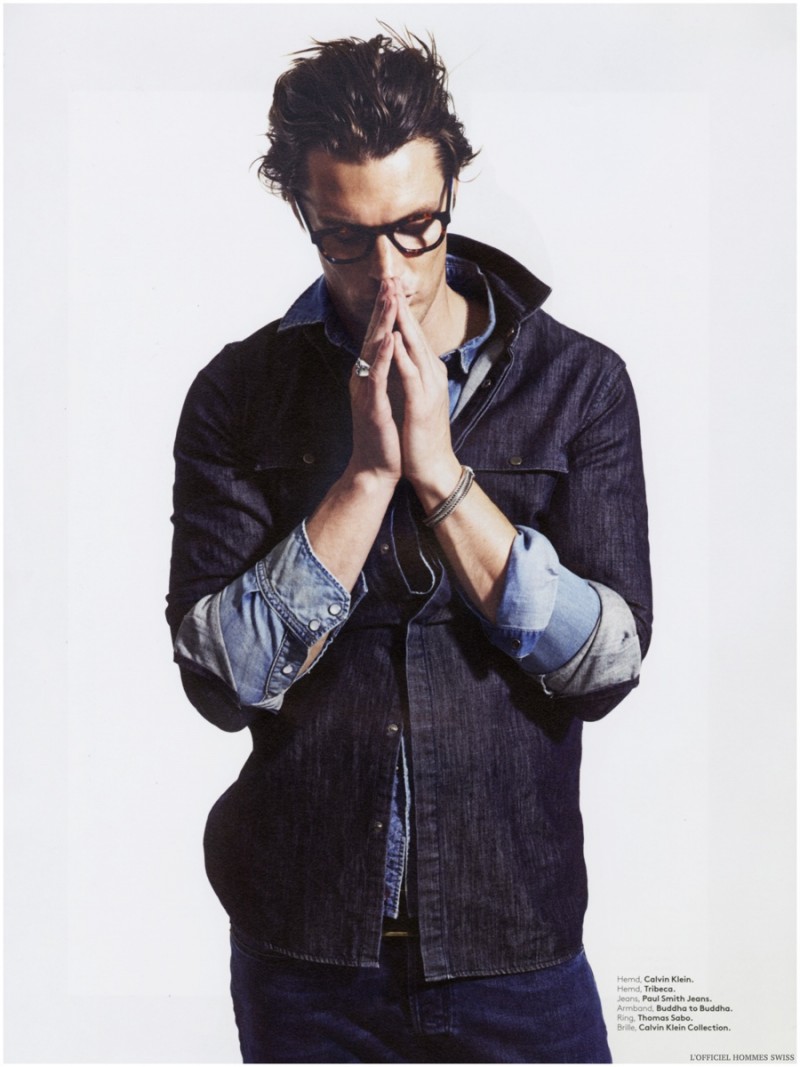Shaun DeWet Models Spring Men's Denim for L'Officiel Hommes + British GQ