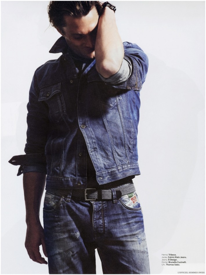 Shaun DeWet Models Spring Men's Denim for L'Officiel Hommes + British GQ