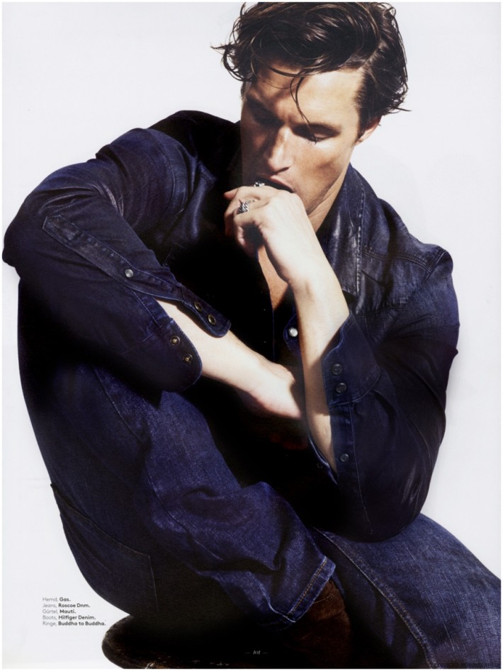 Shaun DeWet Models Spring Men's Denim for L'Officiel Hommes + British GQ