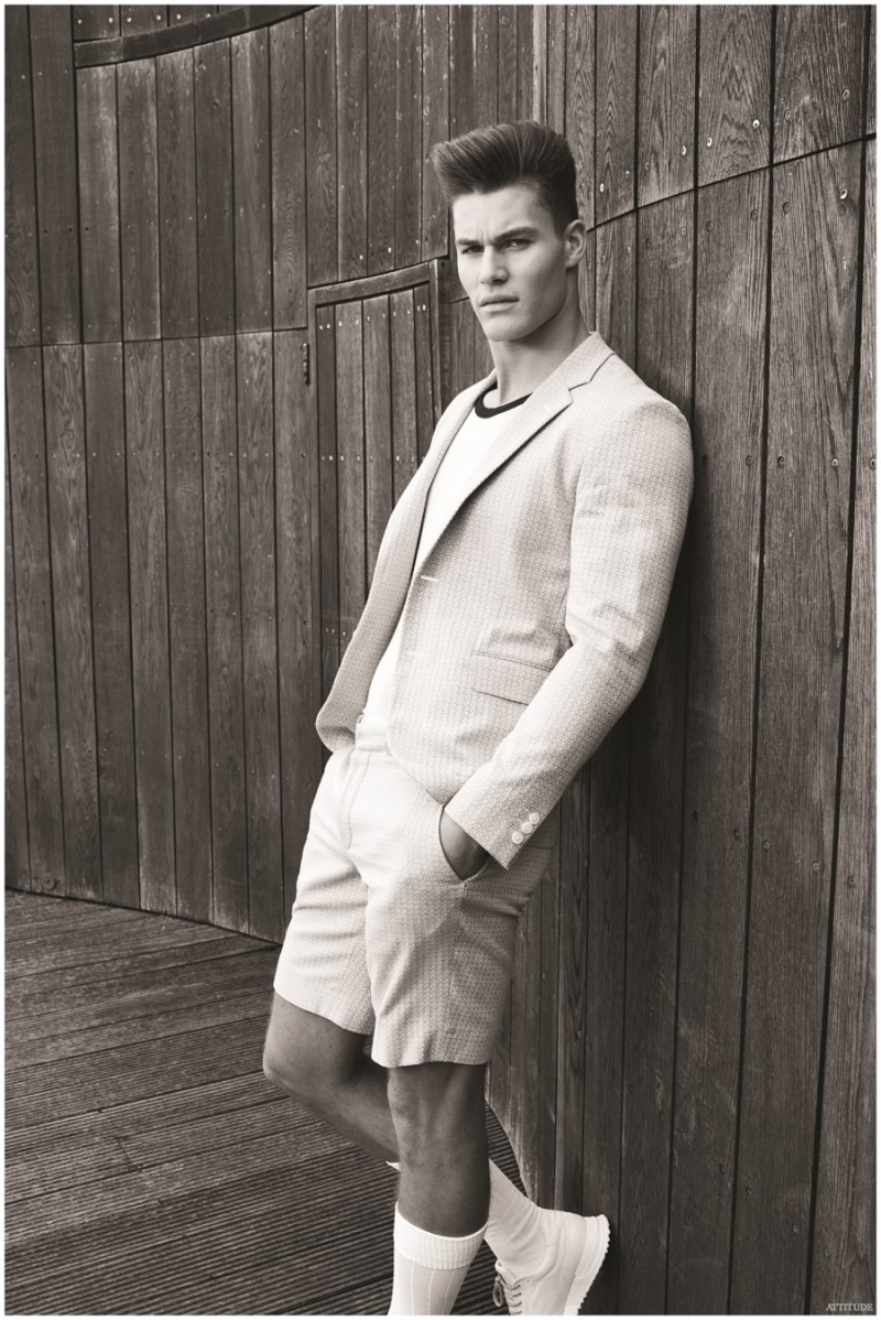 Tyler Maher Rocks a Flat Top Hairstyle + Short Suits for Attitude