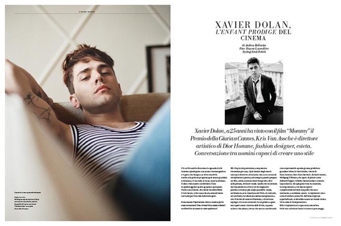 Xavier Dolan Covers L’Officiel Hommes Italia Spring/Summer 2015 Issue ...