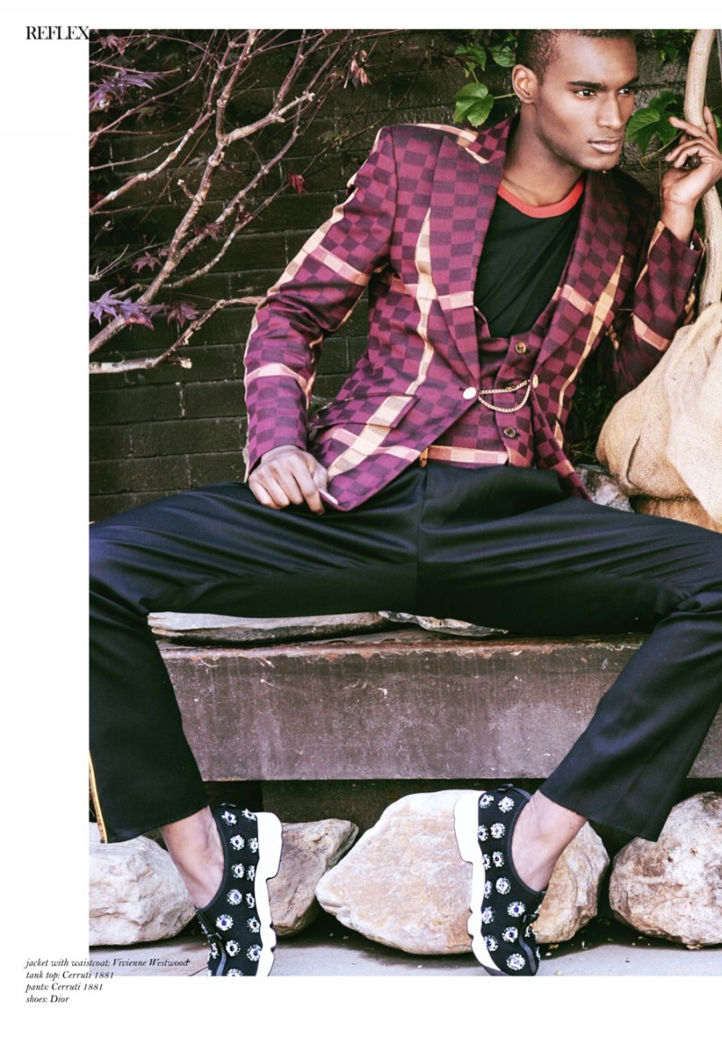 Corey Baptiste Models Colorful Styles for Reflex Homme Cover Shoot ...