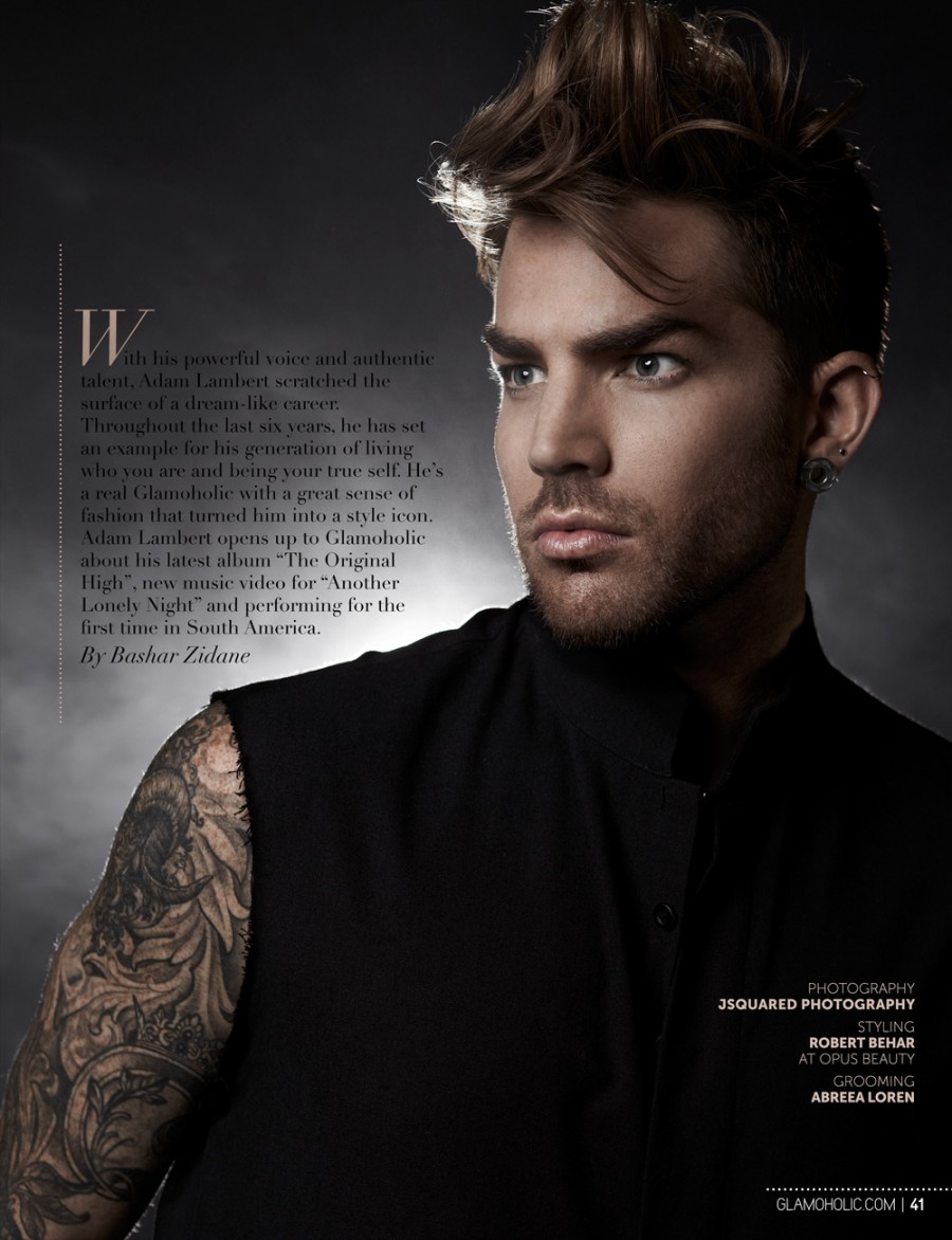 Adam Lambert Sports Dark Fashions for Glamoholic Shoot – The Fashionisto