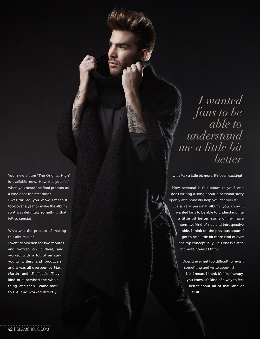 Adam Lambert Sports Dark Fashions for Glamoholic Shoot – The Fashionisto