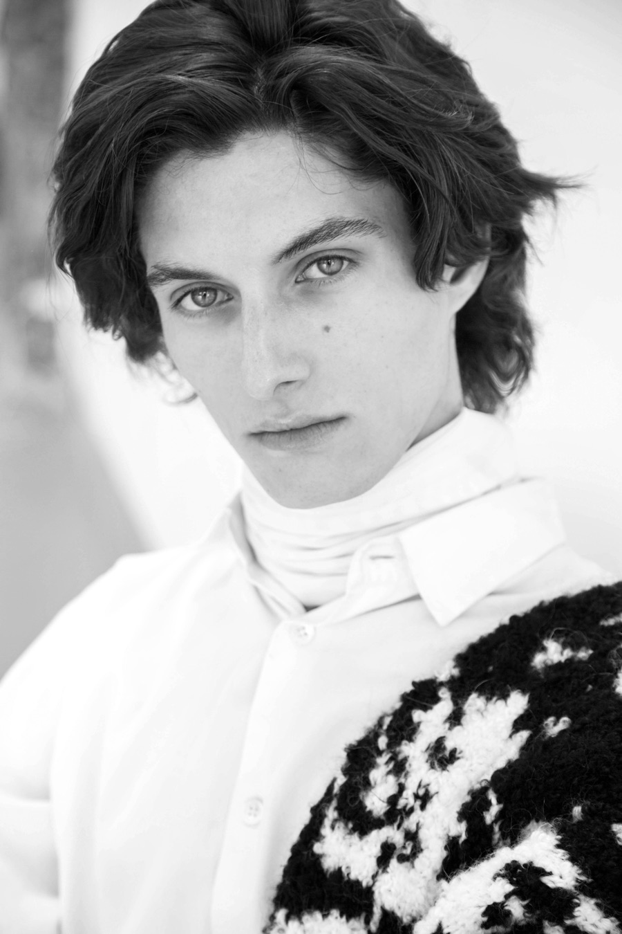 Toni wears shirt Ann Demeulemeester, neckpiece Tom Rebl and knit Mauro ...