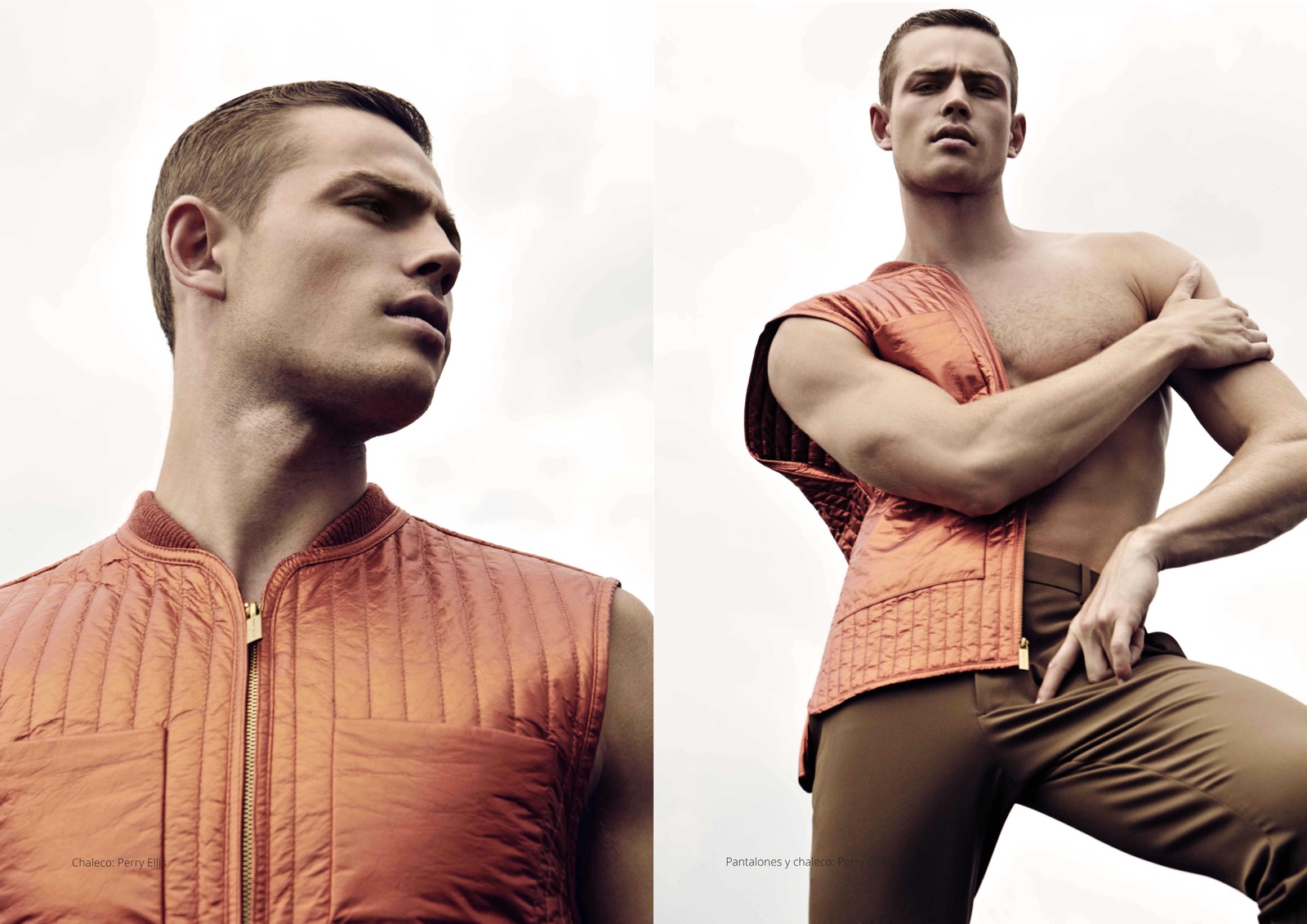 Tom Barker, Paolo Roldan + Sebastian Sauve Model Perry Ellis for Risbel ...