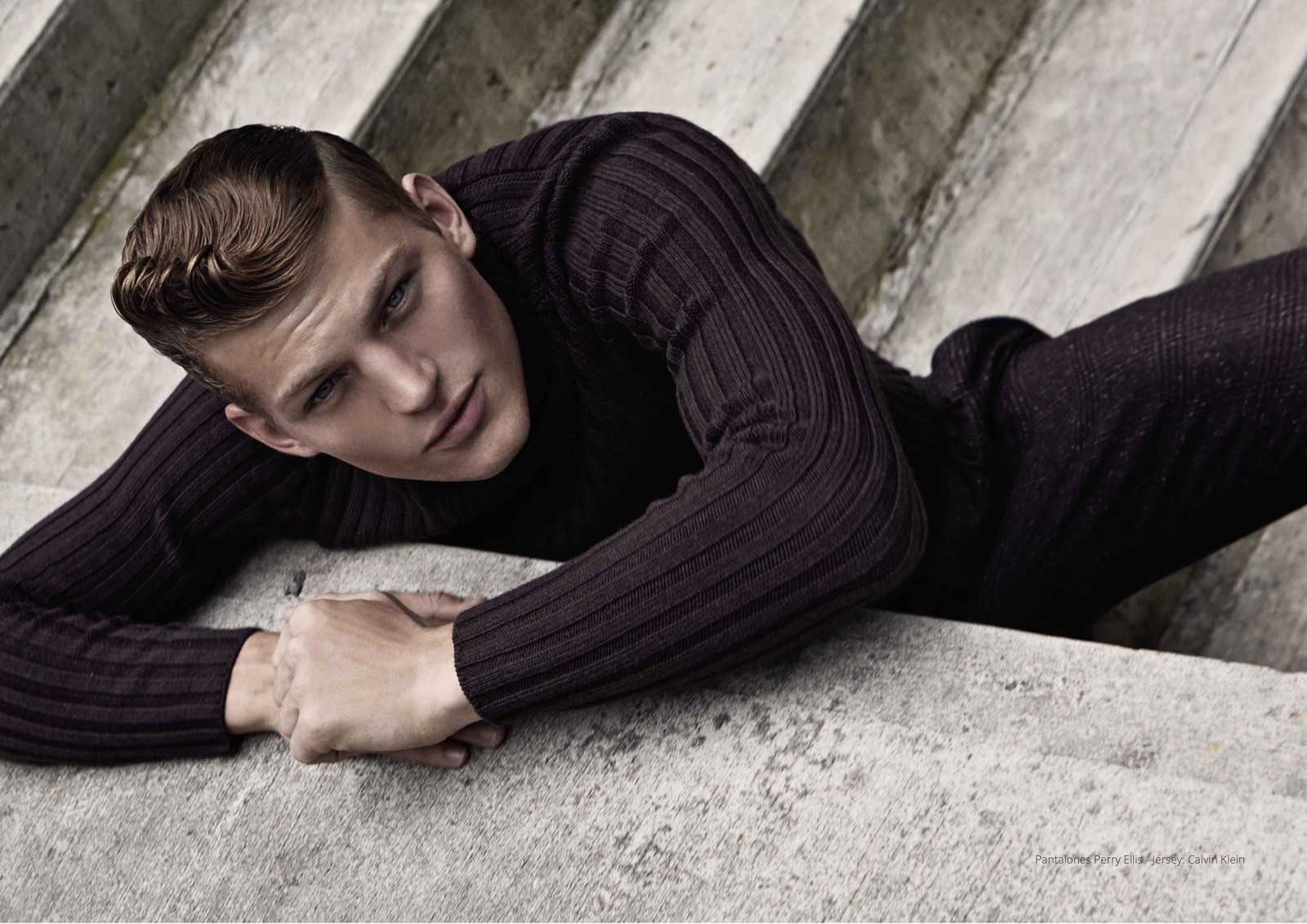 Tom Barker, Paolo Roldan + Sebastian Sauve Model Perry Ellis for Risbel ...