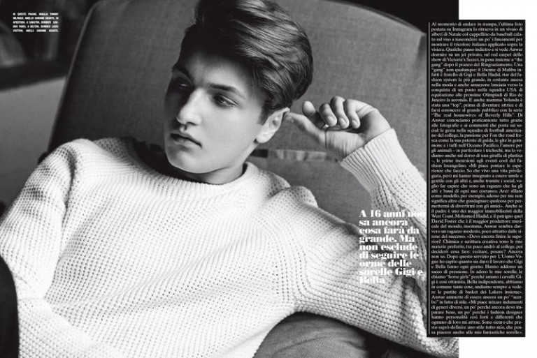 The Fresh Prince: Anwar Hadid for L’Uomo Vogue – The Fashionisto