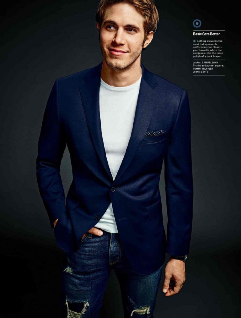 Blake Jenner Shows How to Wear the Navy Blazer for Men’s Fitness – The ...