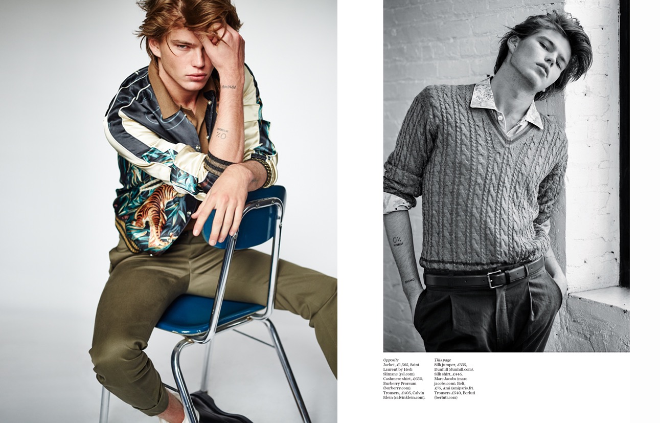 Jordan Barrett Models 50s Inspired Fashions for The Sunday Telegraph ...