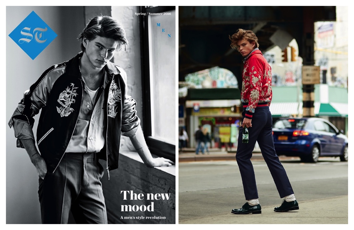 Jordan Barrett Models 50s Inspired Fashions for The Sunday Telegraph ...