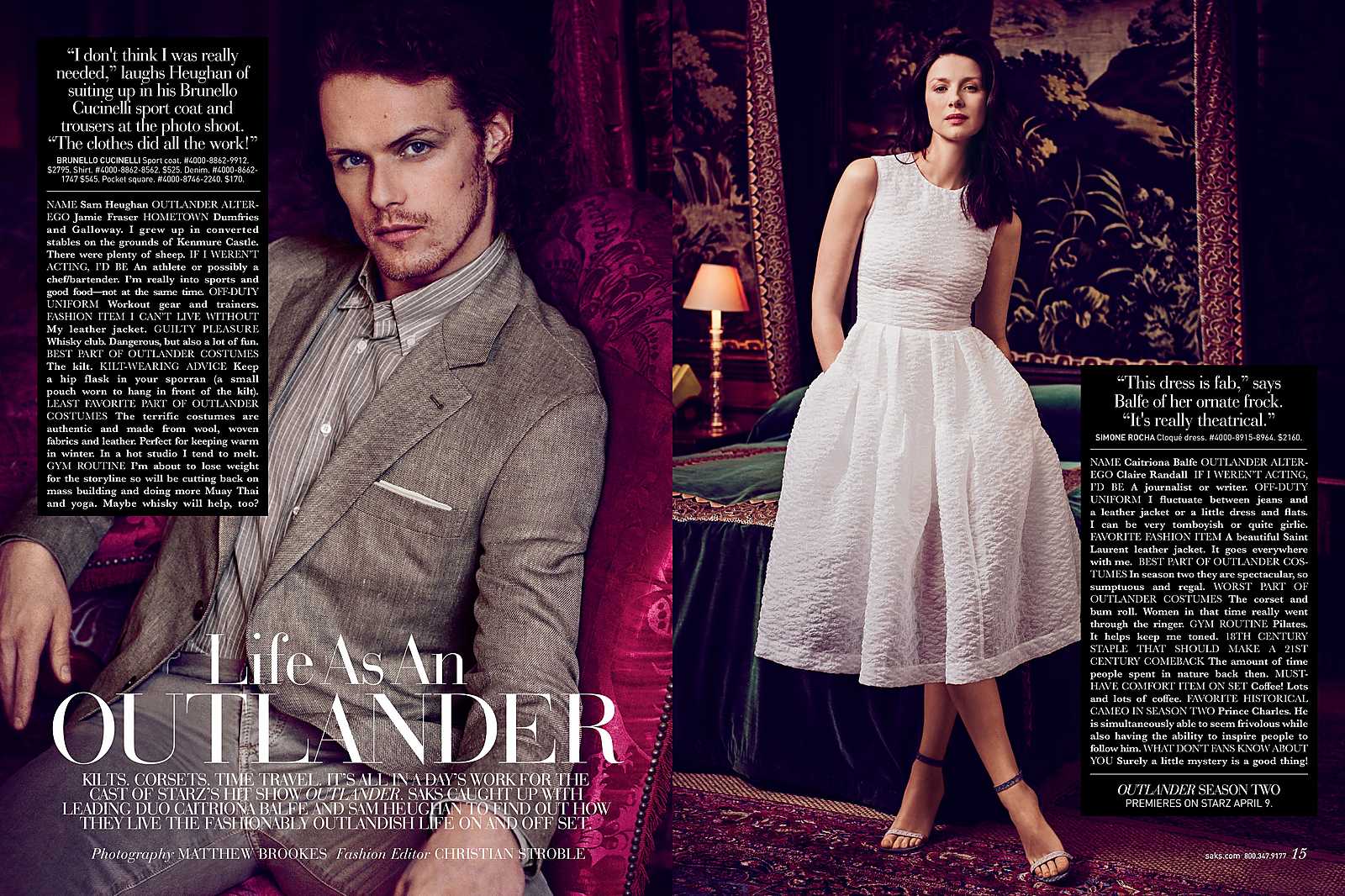 Sam Heughan Covers Saks’ Catalogue – The Fashionisto