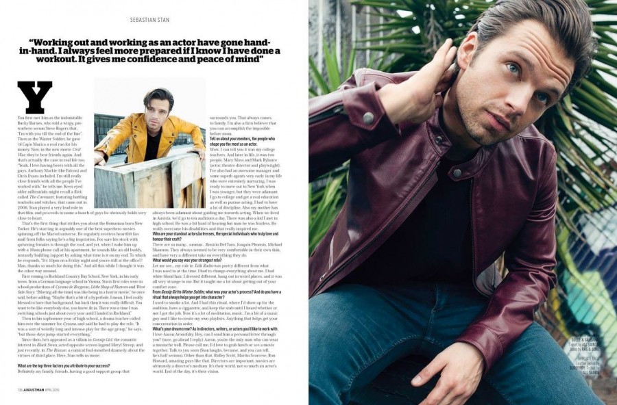 Sebastian Stan Covers August Man, Dishes on Interests Outside Acting ...