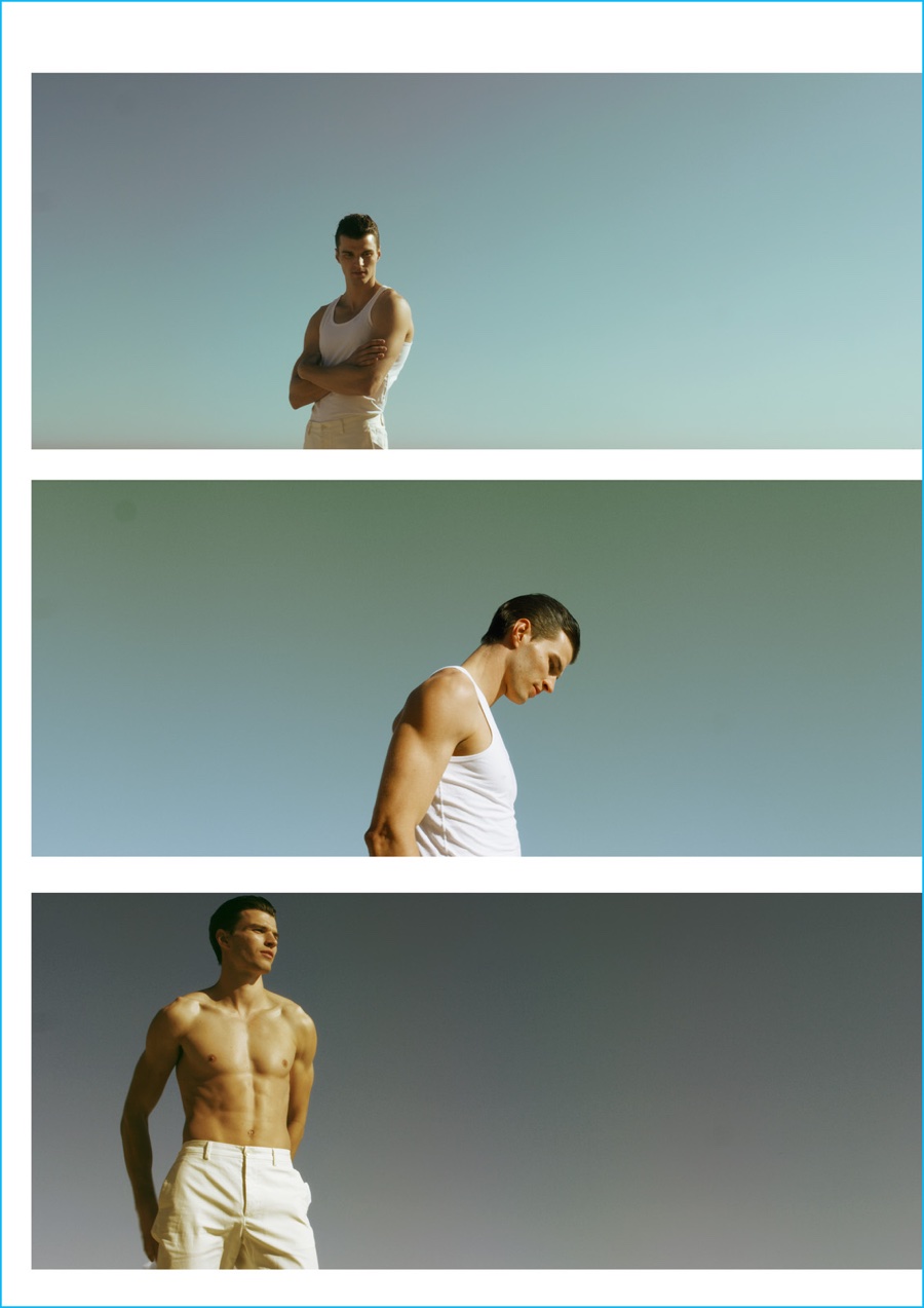 Arran Sly Dons Summer Whites for Risbel Cover Shoot – The Fashionisto