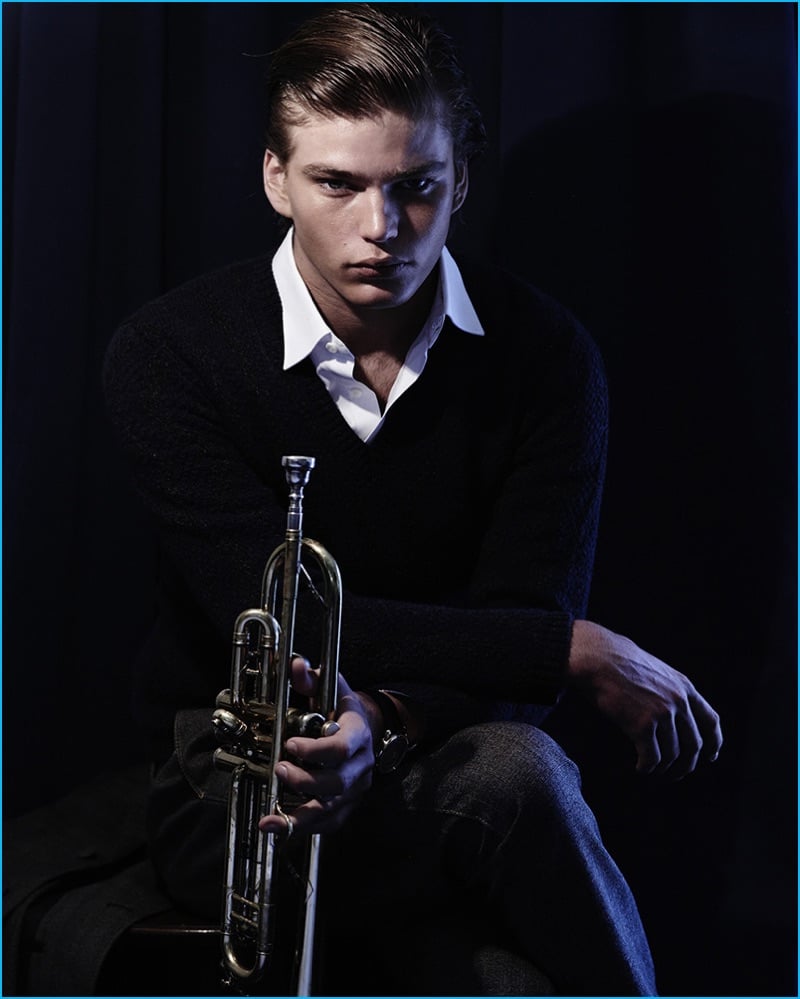 Jordan Barrett Channels His Inner Jazz Icon for Vogue Man Netherlands ...