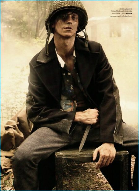 Army of One: Nicholas Costa Models Military Styles for GQ Thailand ...