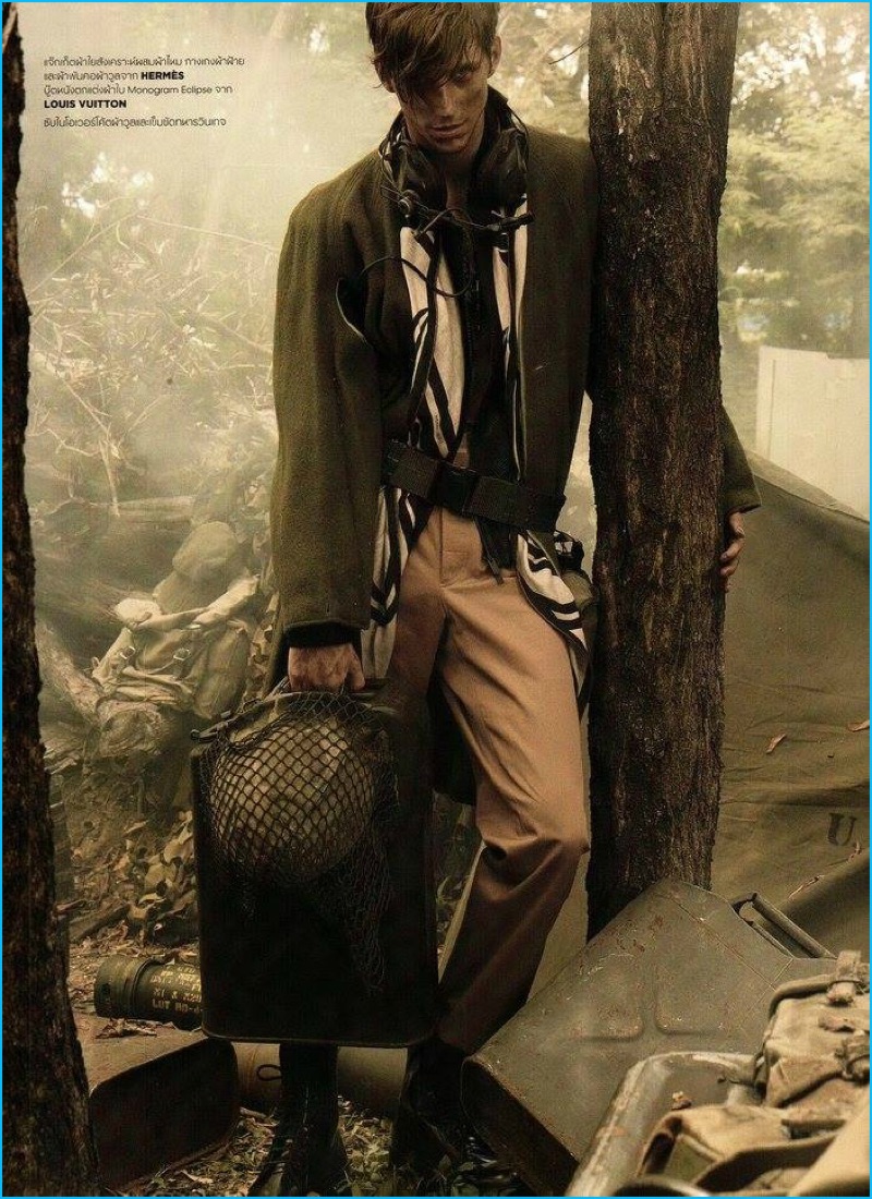 Army of One: Nicholas Costa Models Military Styles for GQ Thailand ...