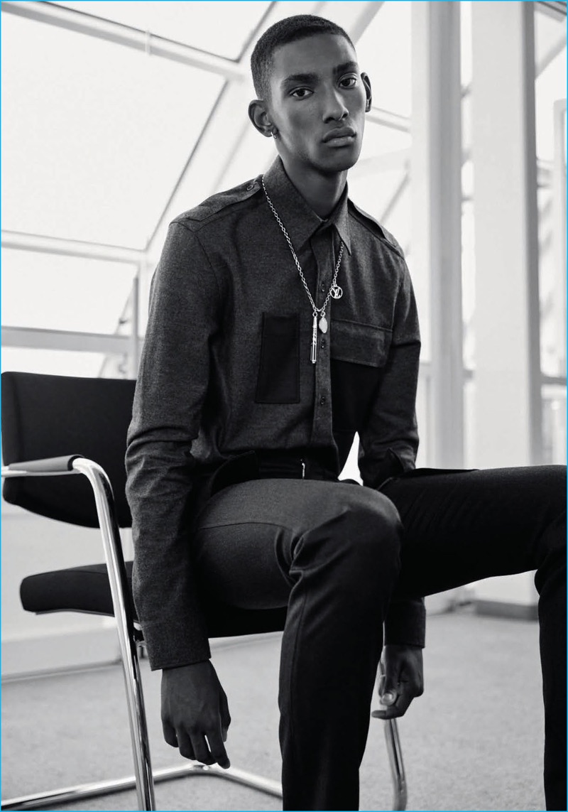 Myles Dominique Dons Louis Vuitton for L’Officiel Hommes Germany – The ...